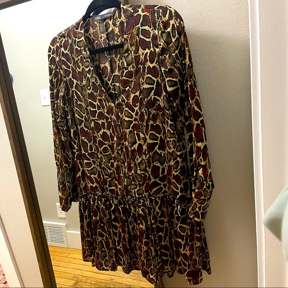 Zara | Dresses | Zara Python Print Mini Dress | Poshmark